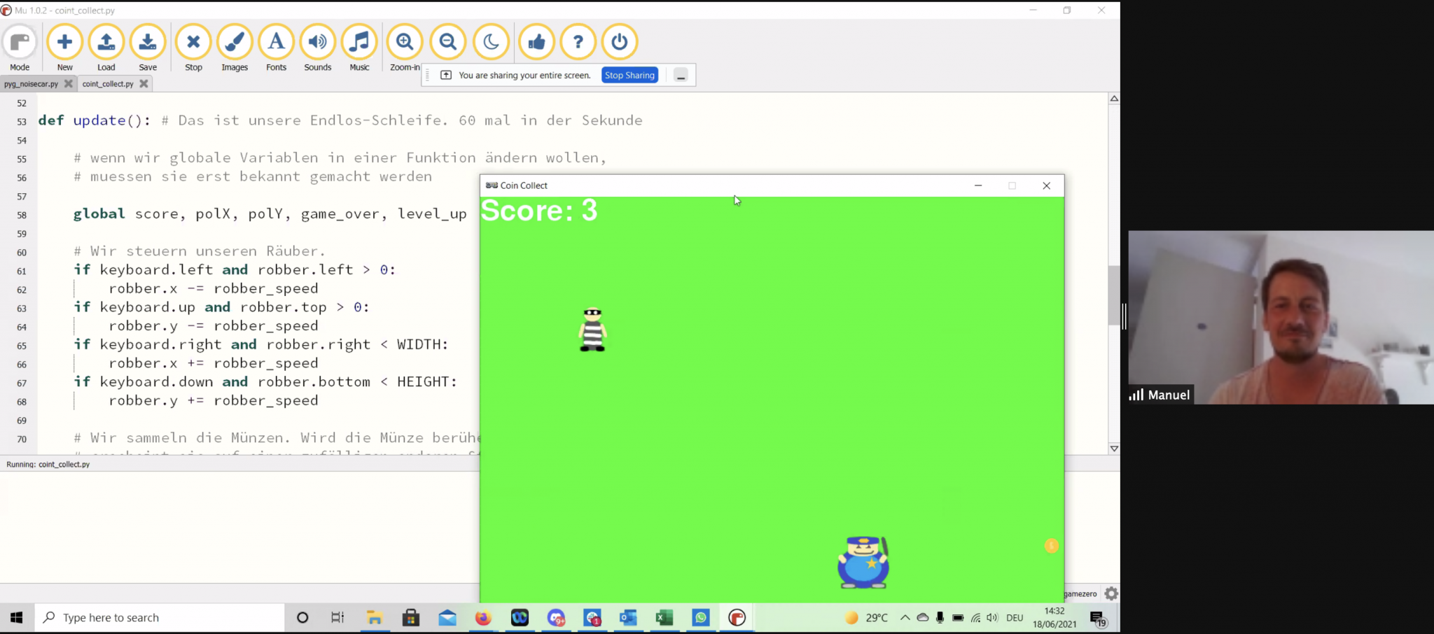 Gamedesign mit Python – Spiele programmieren mit Mu im Juli 2021 ...